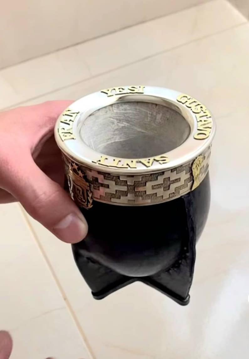 Personalized IMPERIAL Mate Gourd and Leather MATE STRAW Low - Etsy