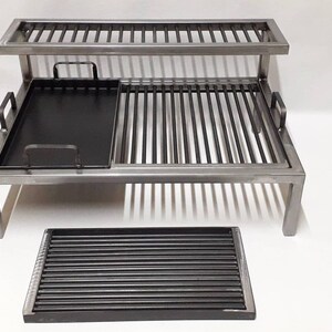 Argentine Iron BBQ Grill With Griddle & Tool Set - Two-level Parrilla ...