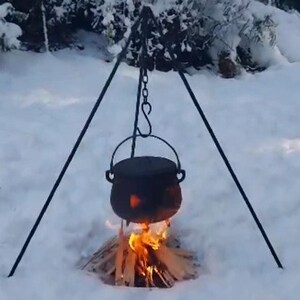Caldero, Olla De Fundición 3 Patas 6 Litros Con Tapa Y Trípode, Caldero ...