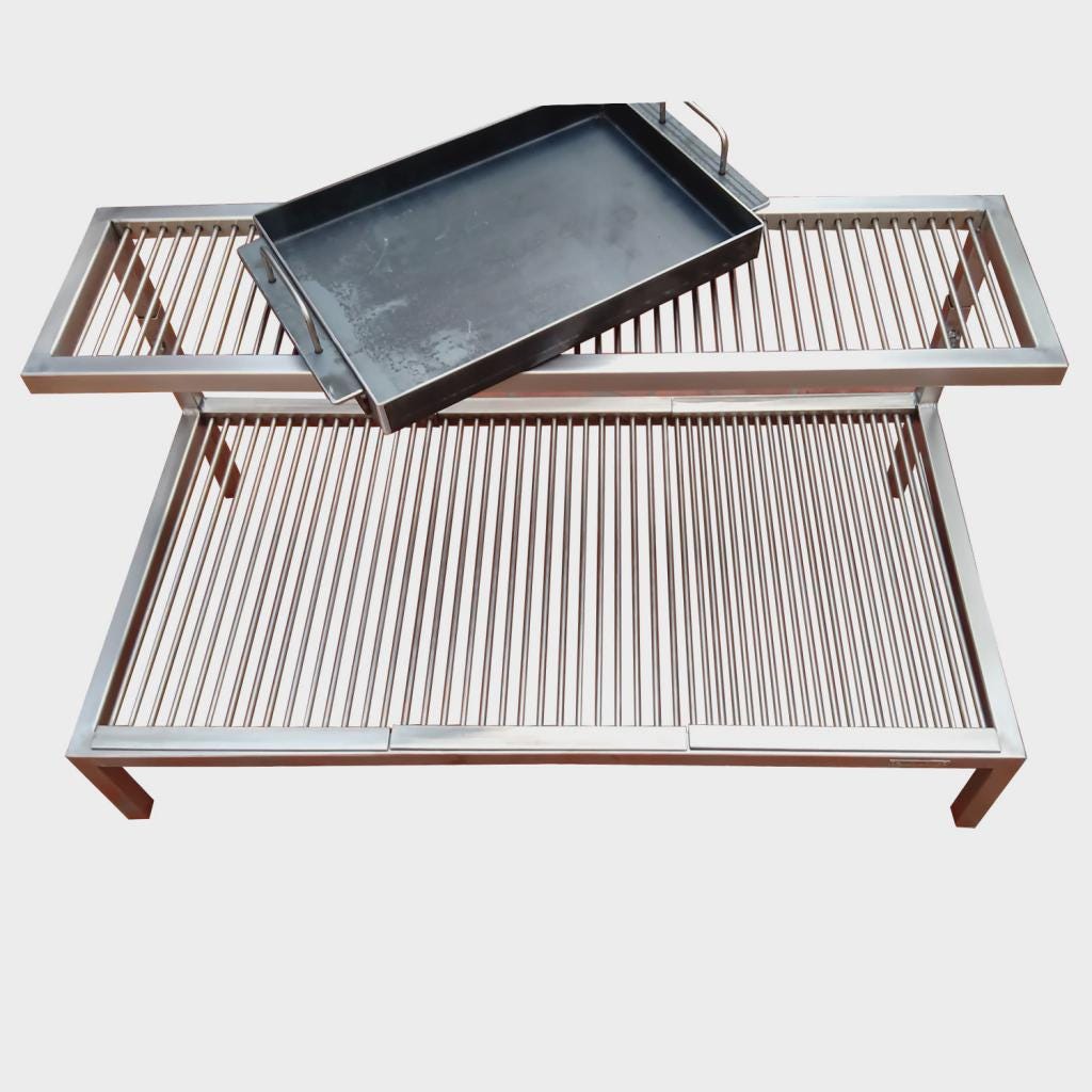 2-level Stainless Steel Grill | V-shaped Bars | With Optional Iron ...