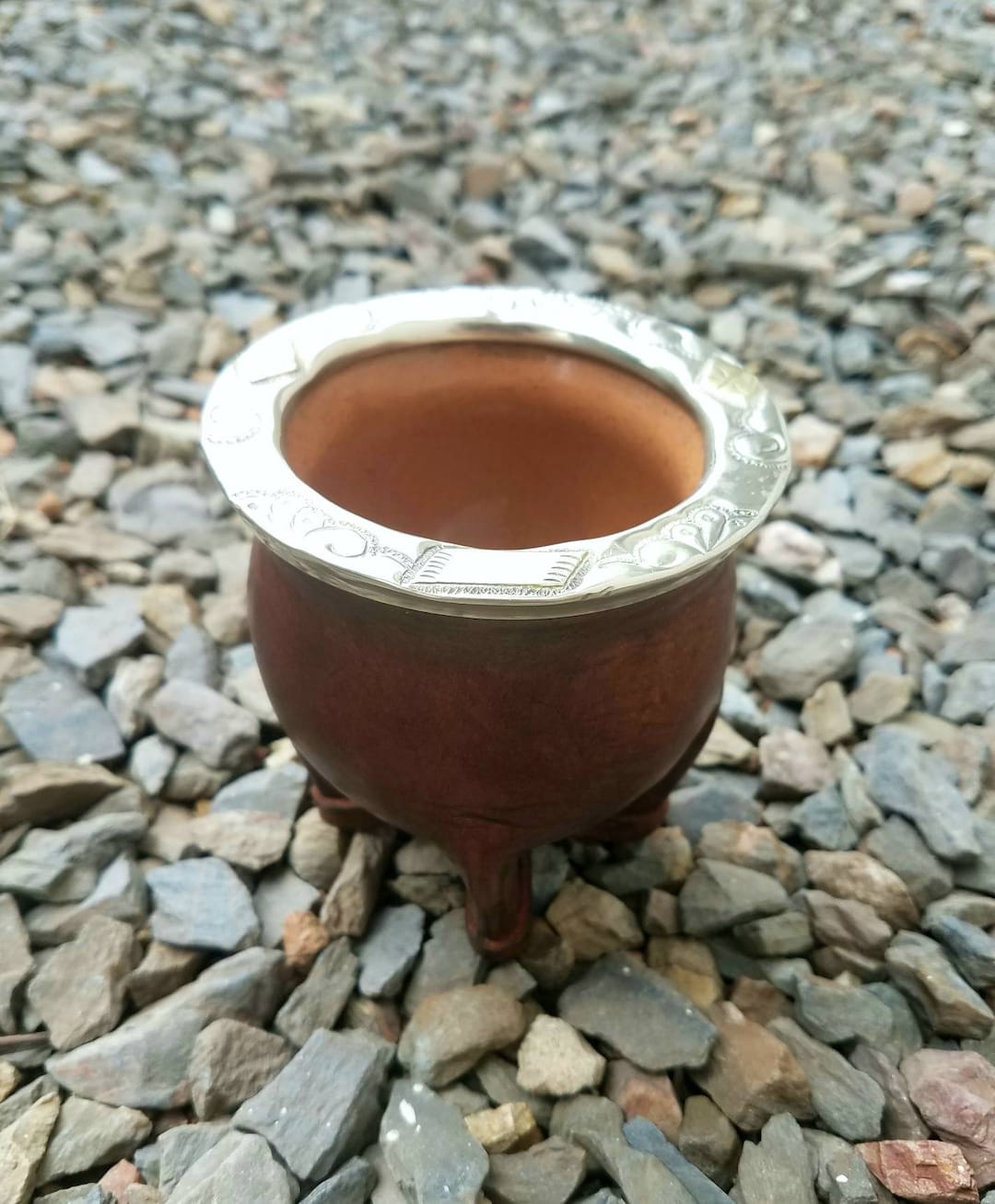 Mate Semi Imperial De Ceramica Marrón Cerámica Y Alpaca Mate - Etsy