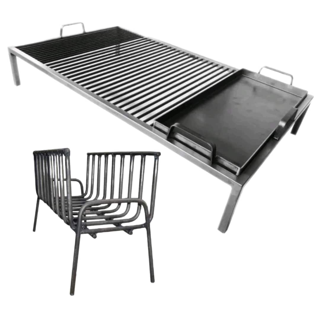 Iron Grill | Double or Single | 8mm Iron | With Brazier and Griddle ...