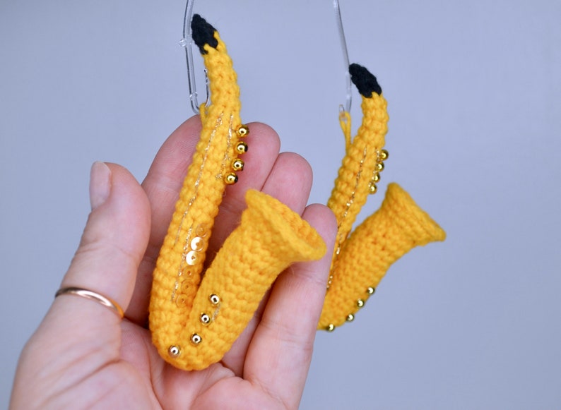 Saxophone Crochet Pattern, Crochet Christmas Ornament Pattern ...