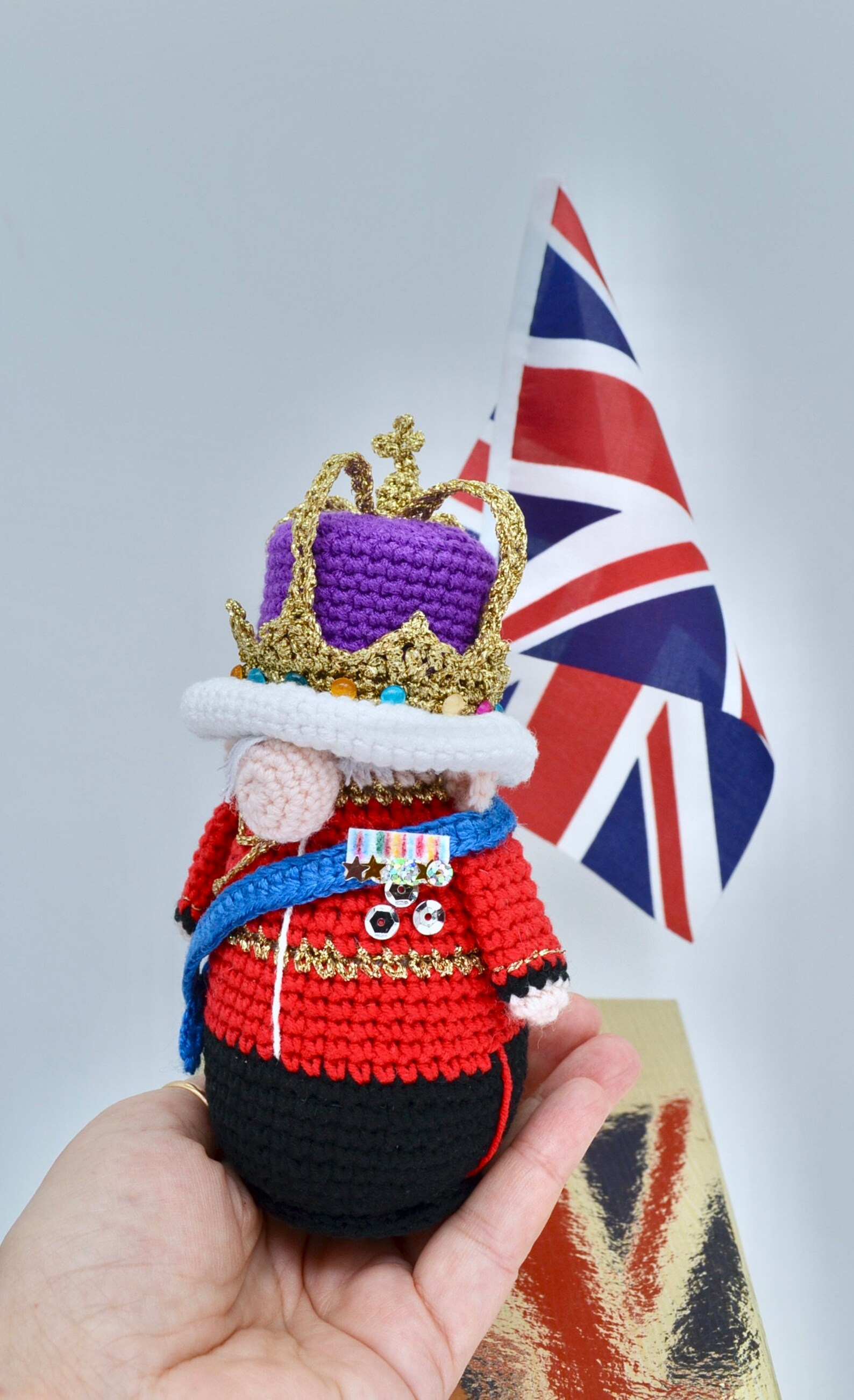 King Charles III Coronation Gnome Crochet Pattern, Charles III Gnome in ...