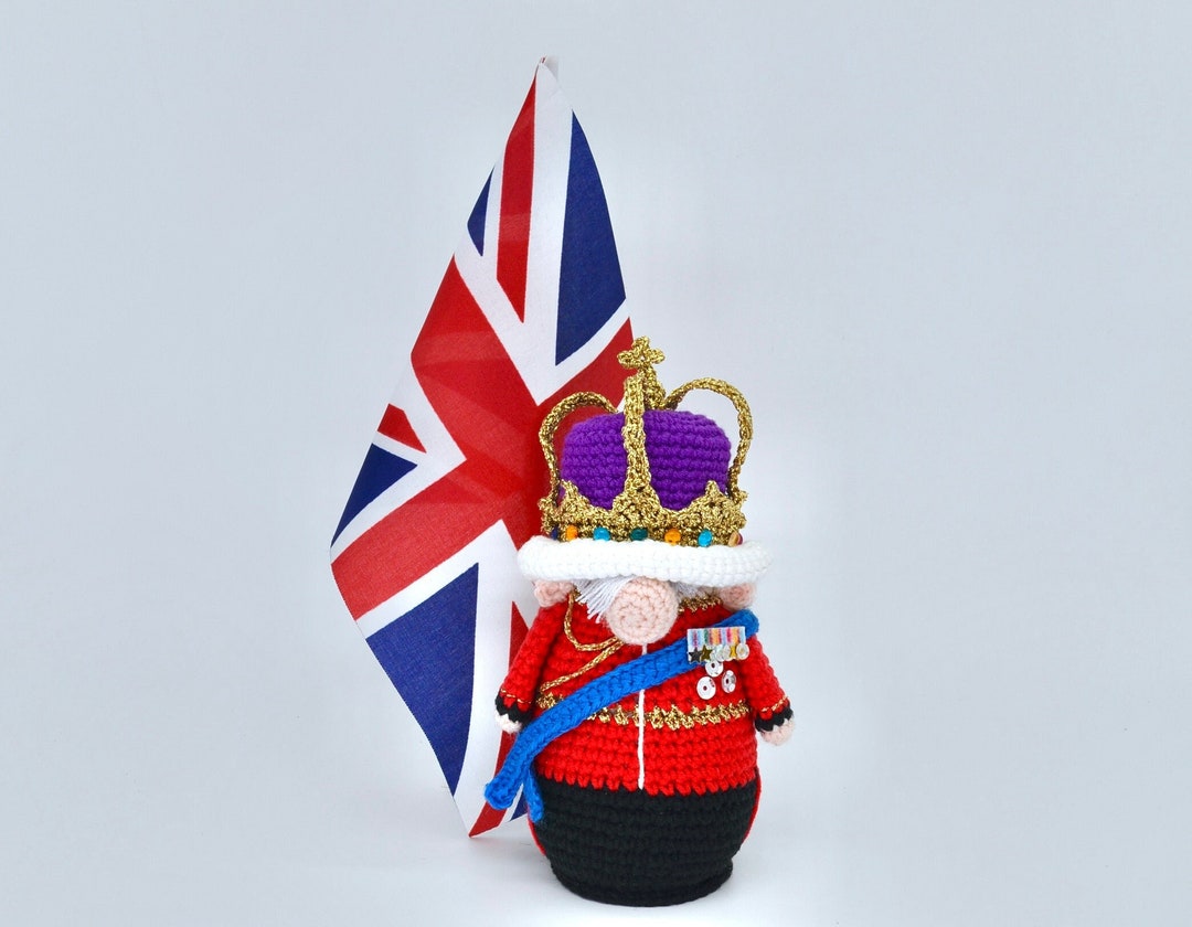 King Charles III Coronation Gnome Crochet Pattern, Charles III Gnome in ...