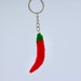 Crochet Chili Pepper Keychain, Chilli Pepper Charm, Keyring for ...