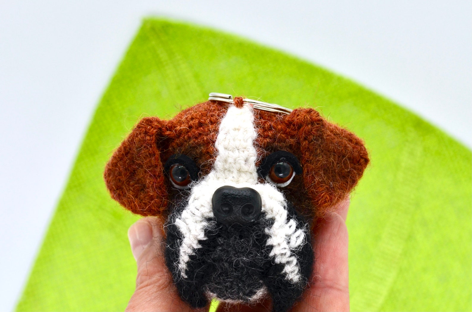 Boxer Keychain Crochet PATTERN, Crochet Boxer Dog, Amigurumi Crochet ...