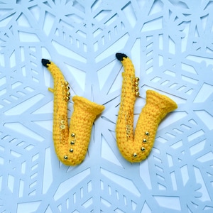 Saxophone Crochet Pattern, Crochet Christmas Ornament Pattern ...