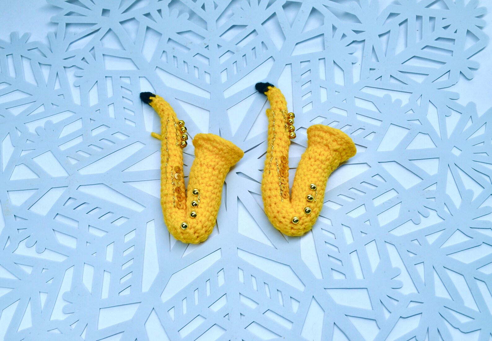 Saxophone Crochet Pattern, Crochet Christmas Ornament Pattern ...