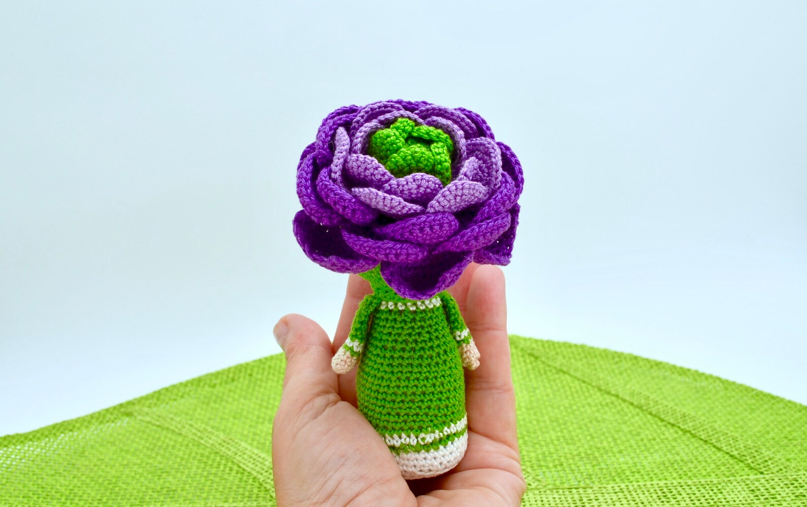 Crochet Doll Pattern, Ranunculus Amigurumi Doll Pattern - Flower Doll ...