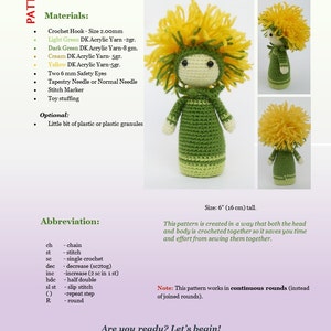 Crochet Pattern Amigurumi Doll - Flower Doll Dandelion Di - Etsy