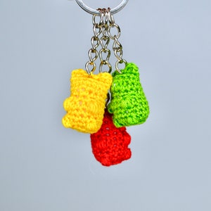 Gummy Bear Keychain Crochet Pattern, Teddy Bear Keyring, Teddy Charm ...