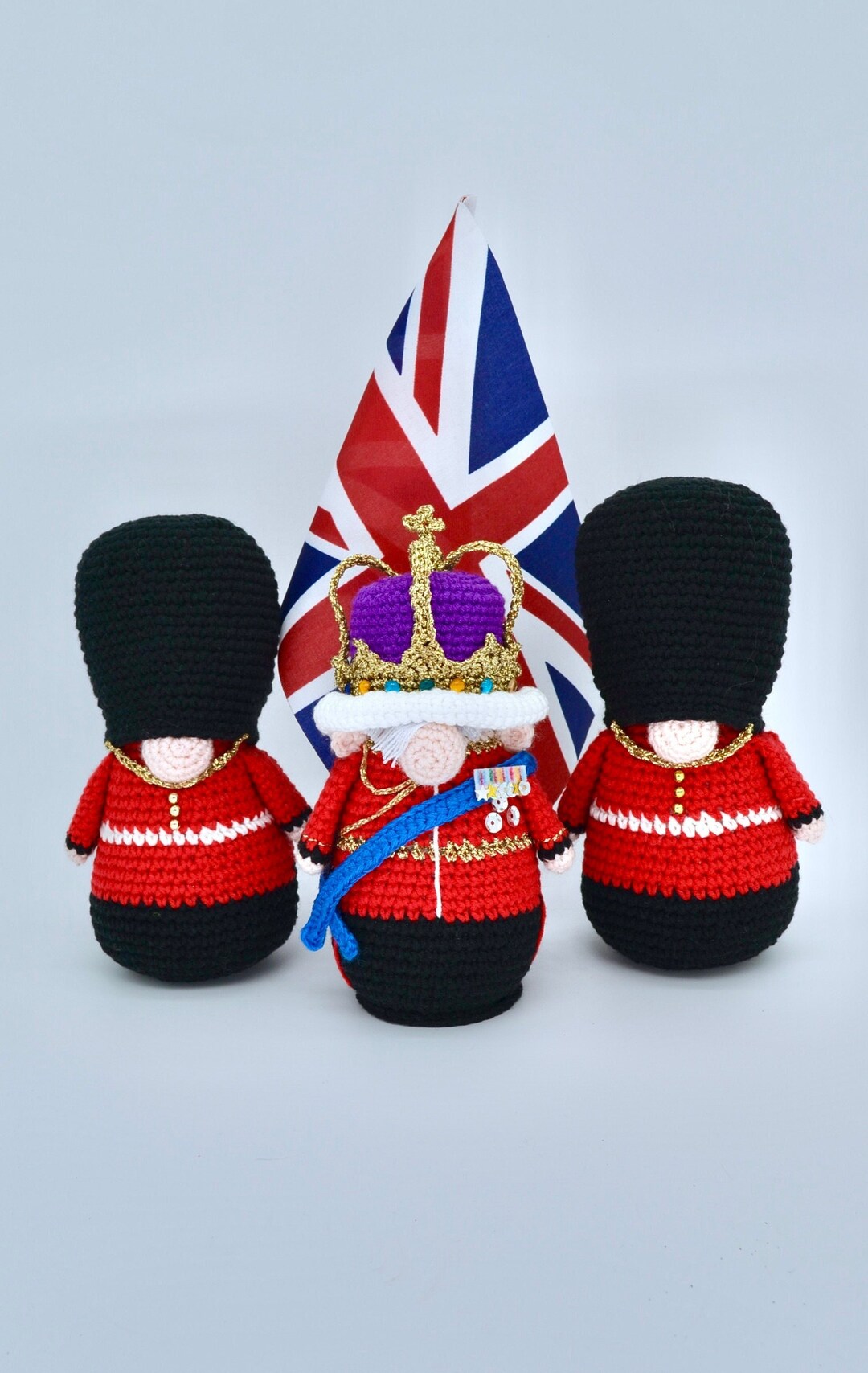 King Charles III Coronation Gnome and British Royal Guard Crochet ...