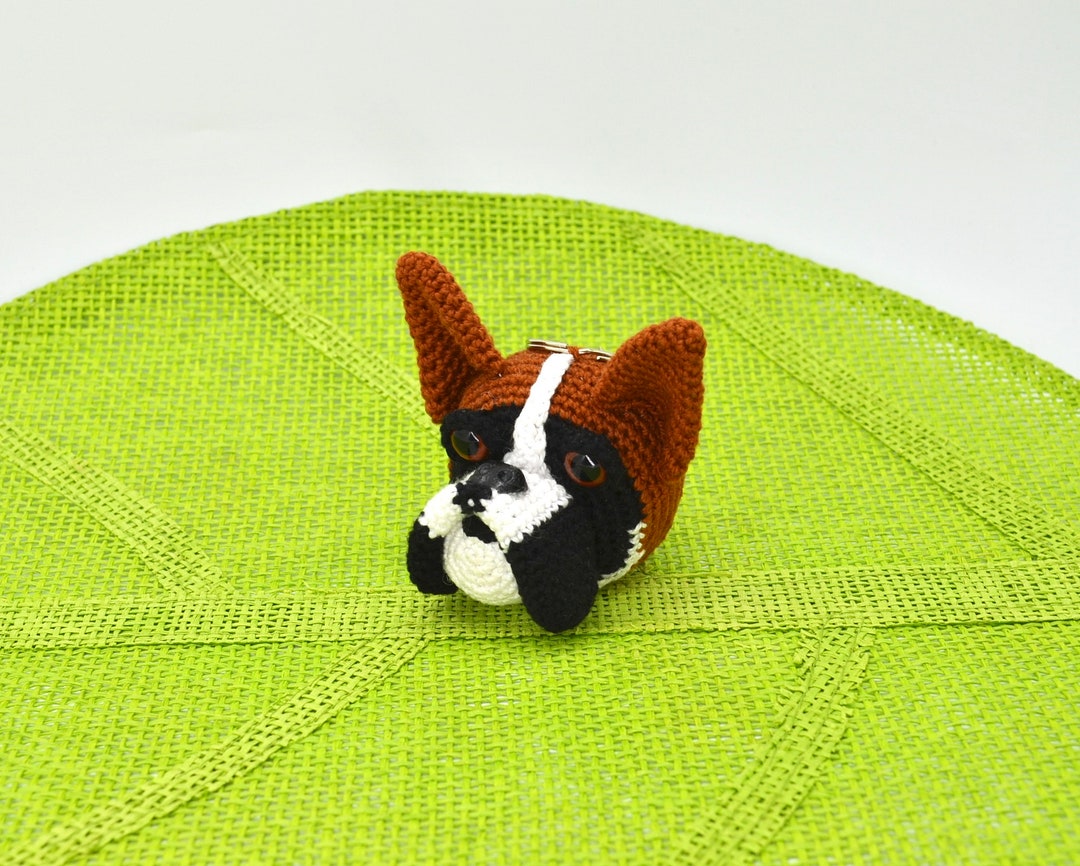 Boxer Crochet Keychain PATTERN, Crochet Boxer, Amigurumi Crochet Dog ...