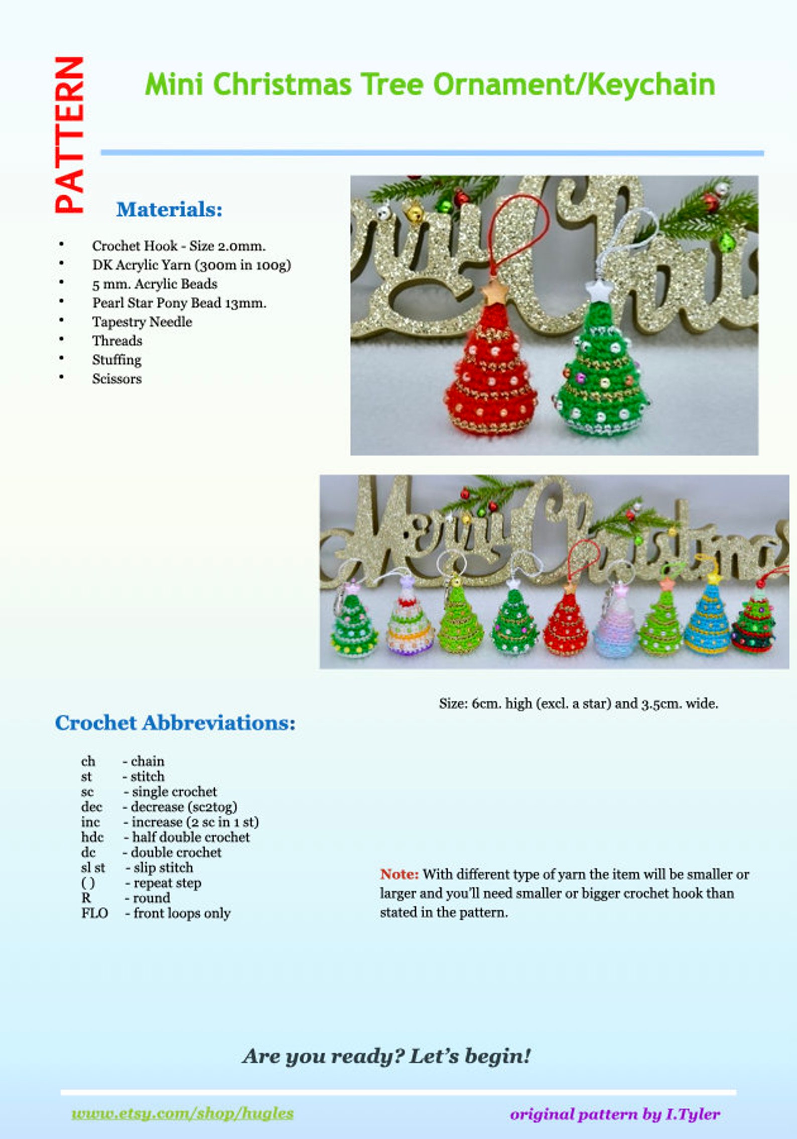 Crochet Christmas Tree Keyring Pattern Crochet Amigurumi Mini | Etsy