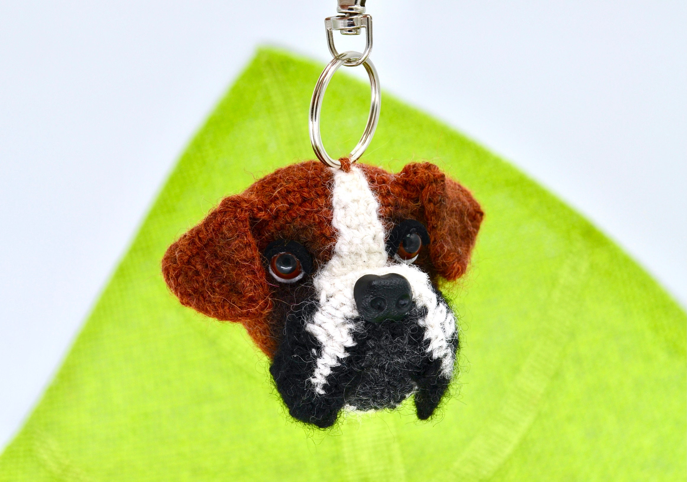 Boxer Keychain Crochet PATTERN Crochet Boxer Dog Amigurumi | Etsy