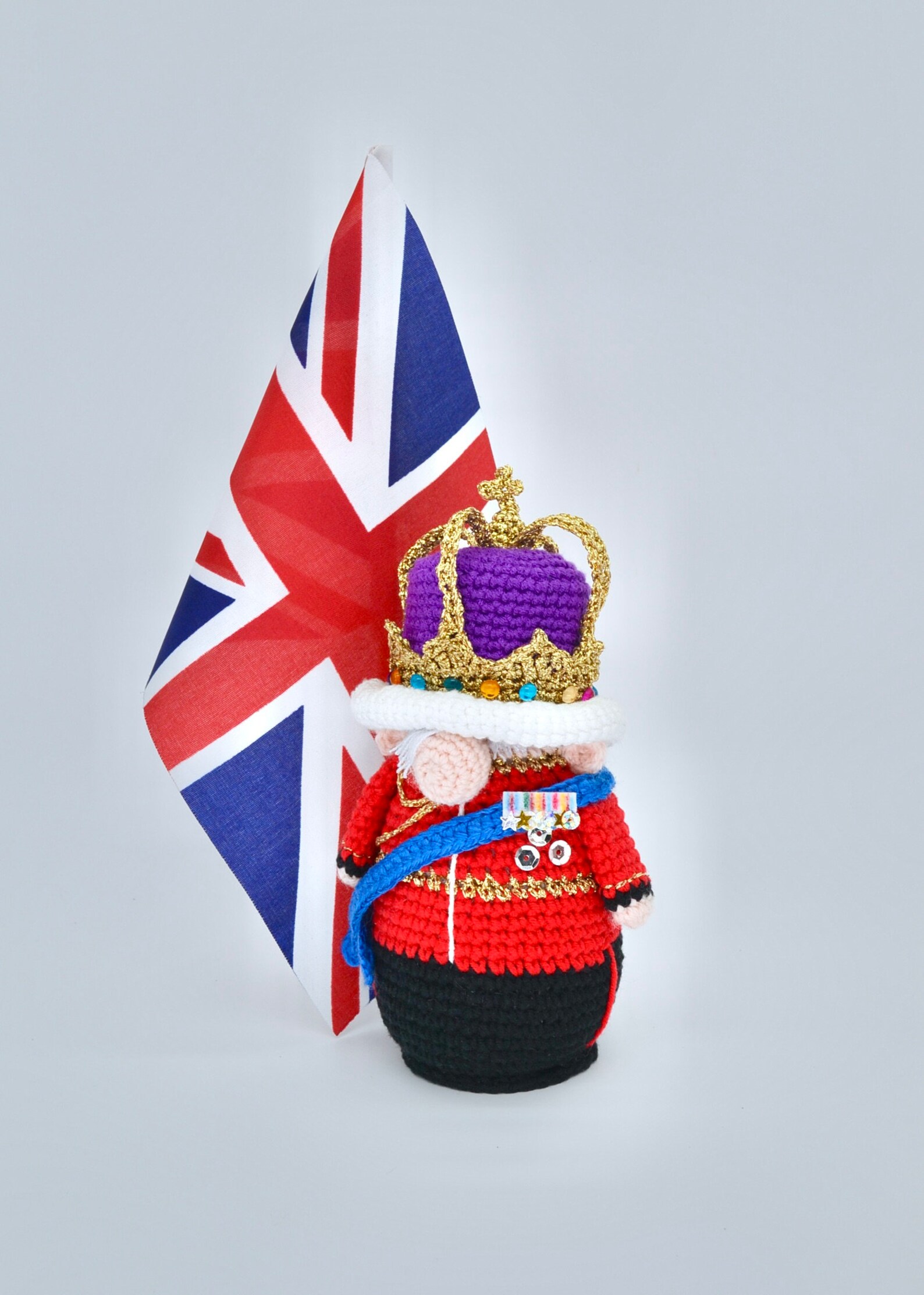 King Charles III Coronation Gnome Crochet Pattern, Charles III Gnome in ...