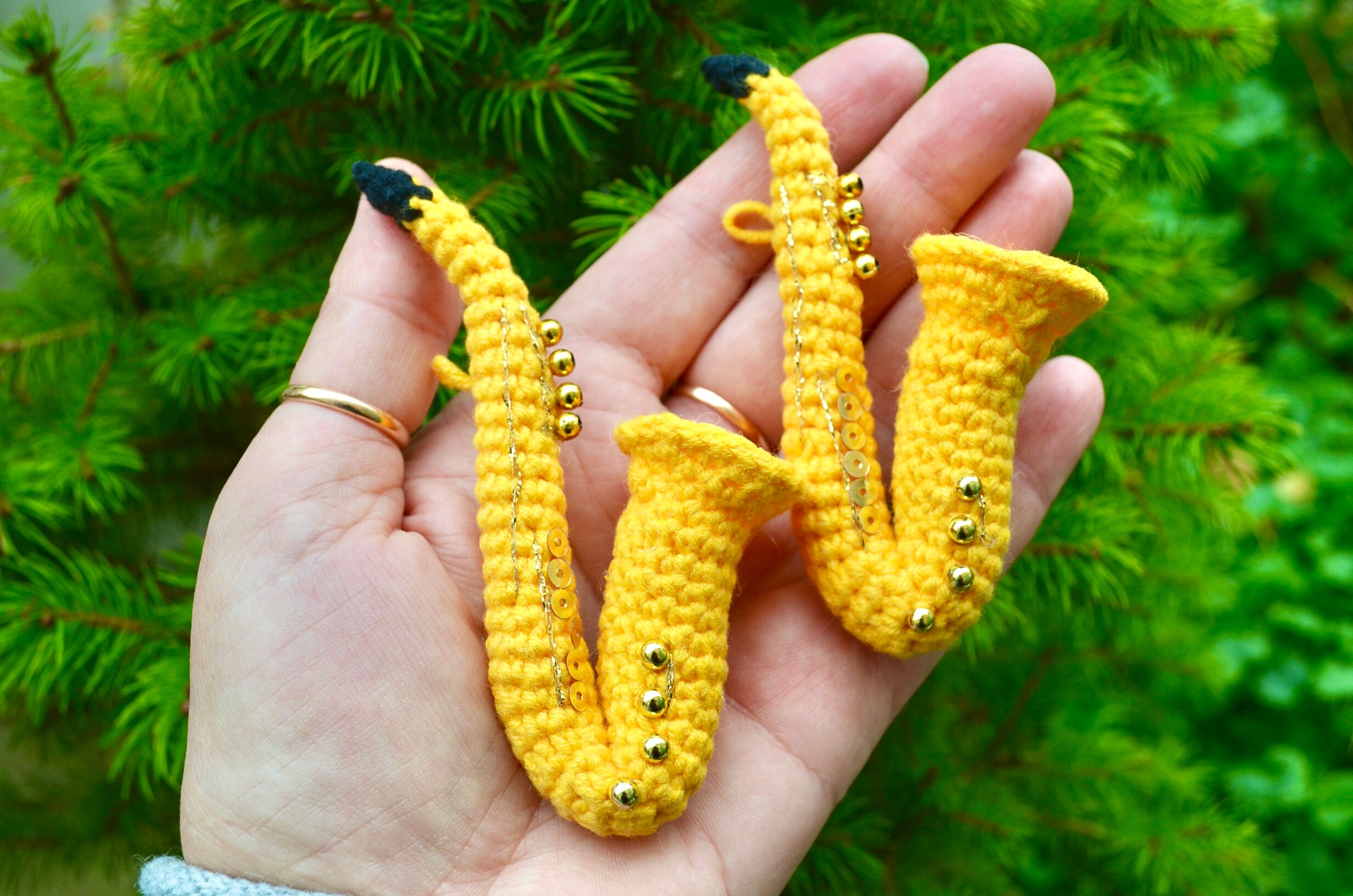Saxophone Crochet Pattern, Crochet Christmas Ornament Pattern ...