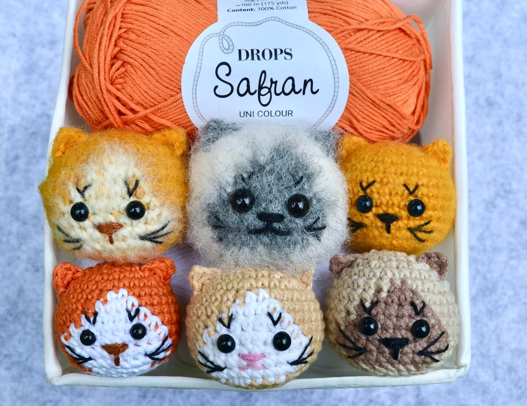 Crochet Cat Keyring PATTERN, Cat Crochet Keychain PATTERN, Amigurumi ...