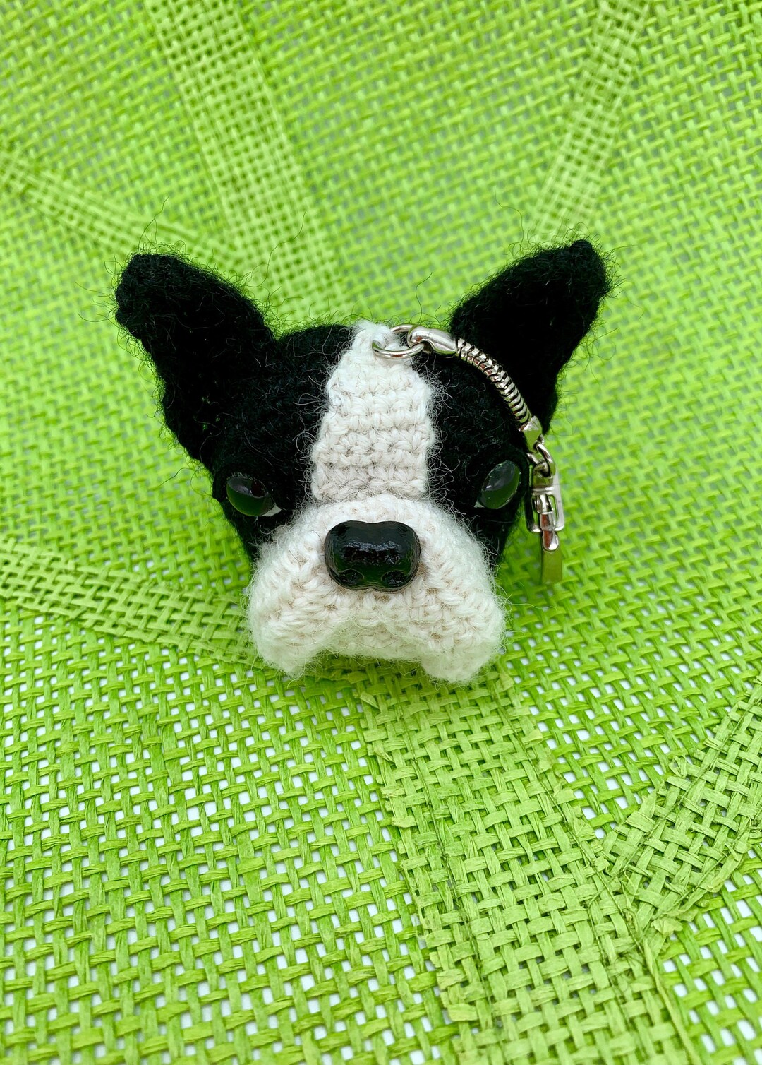 Boston Terrier Crochet Keyring PATTERN, Crochet Keychain Boston Terrier ...