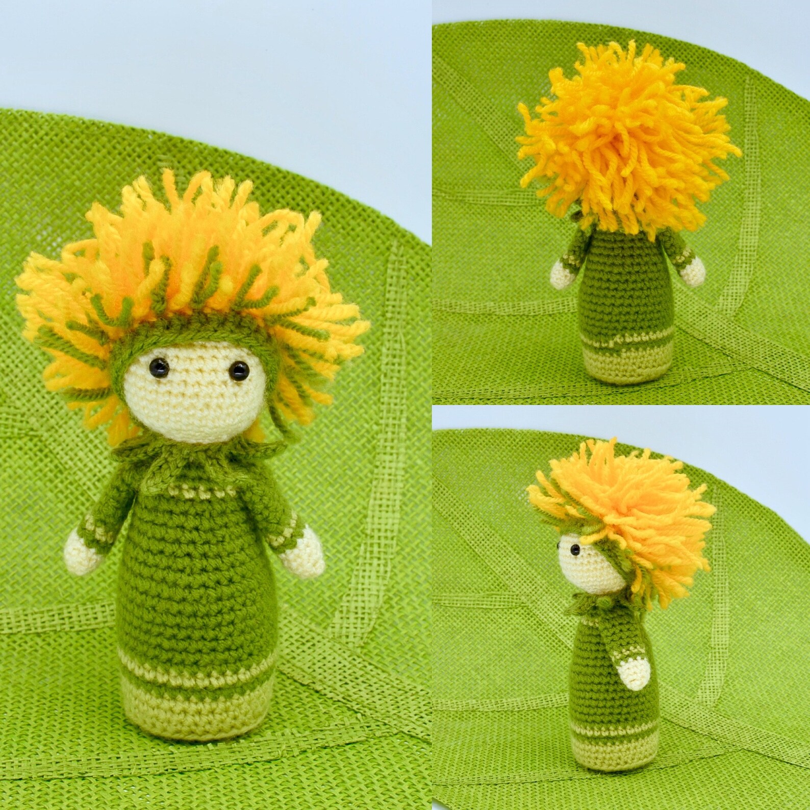 Crochet Pattern Amigurumi Doll Flower Doll Dandelion Di - Etsy