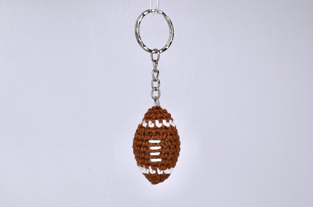 American Football Ball Keychain Crochet Pattern, Crochet Rugby Ball ...