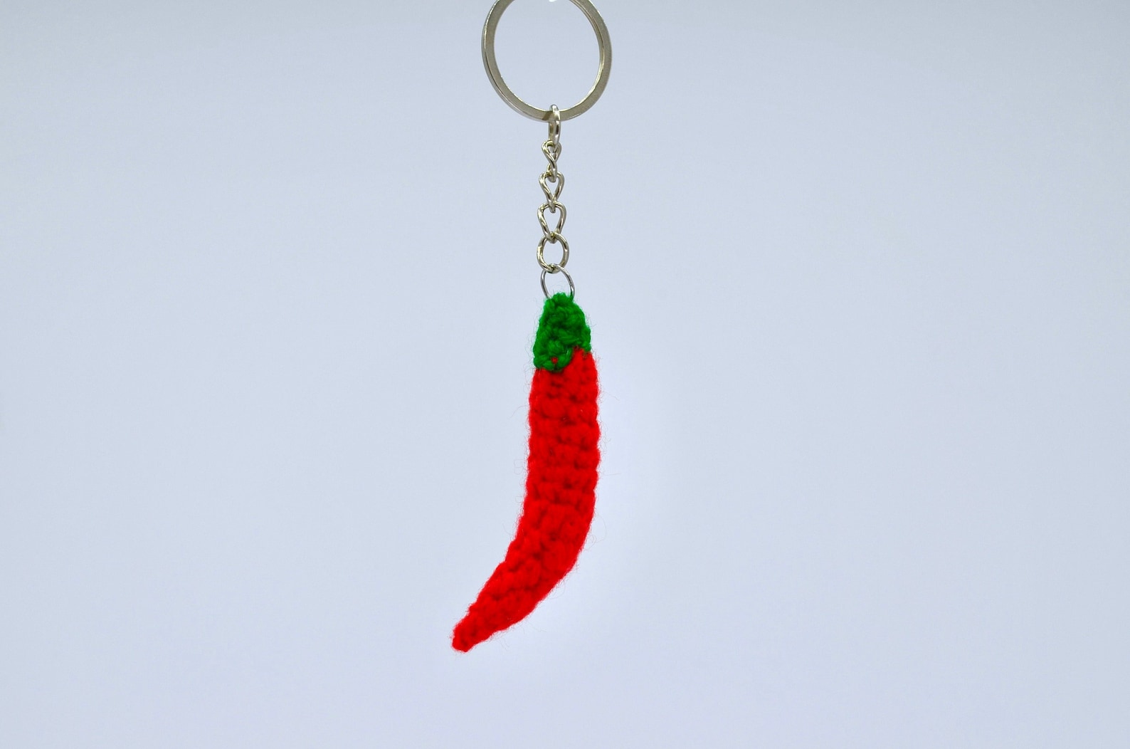 Crochet Chili Pepper Keychain, Chilli Pepper Charm, Keyring for ...