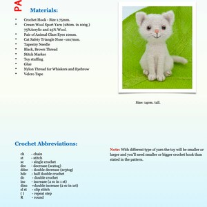 Crochet Cat Pattern, Cat Amigurumi Pattern, Crochet Cream Cat Pattern ...