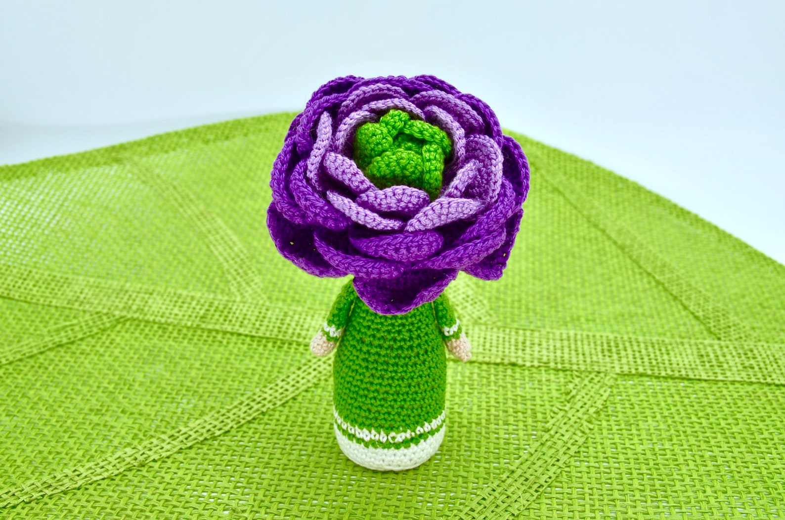 Crochet Doll Pattern, Ranunculus Amigurumi Doll Pattern - Flower Doll ...