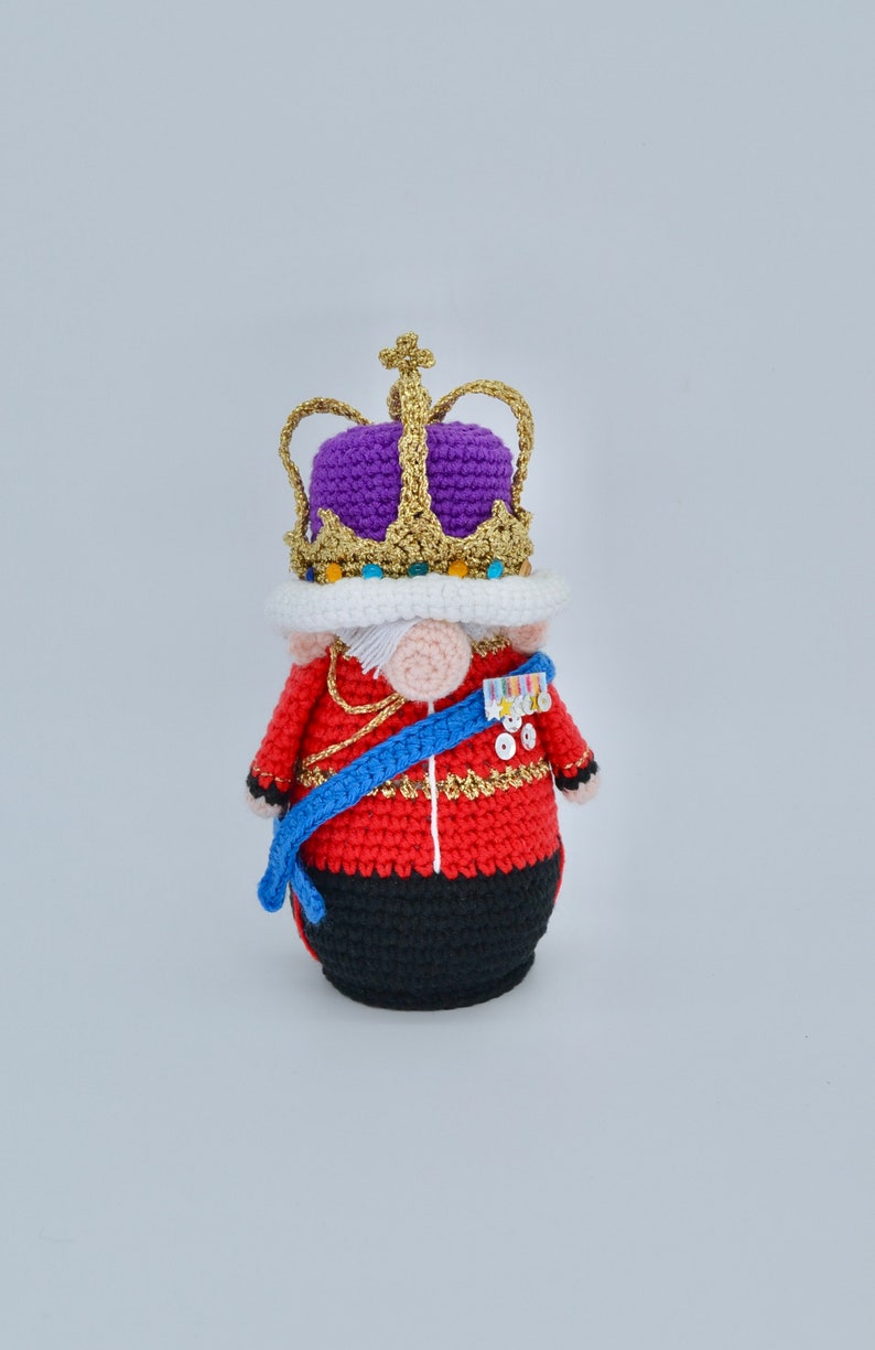 King Charles III Coronation Gnome Crochet Pattern, Charles III Gnome in ...