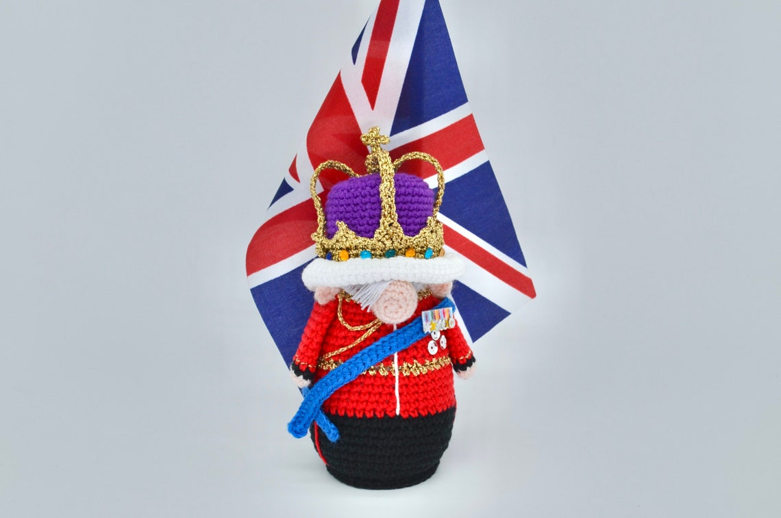 King Charles III Coronation Gnome Crochet Pattern, Charles III Gnome in ...