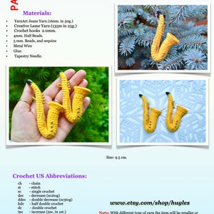 Saxophone Crochet Pattern, Crochet Christmas Ornament Pattern ...
