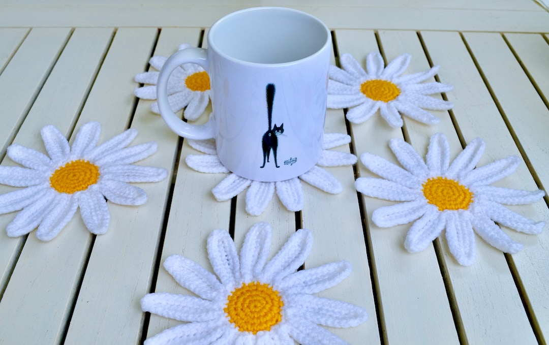 Daisy Coasters Crochet PATTERN, Crochet Table Decor Pattern, Crochet ...
