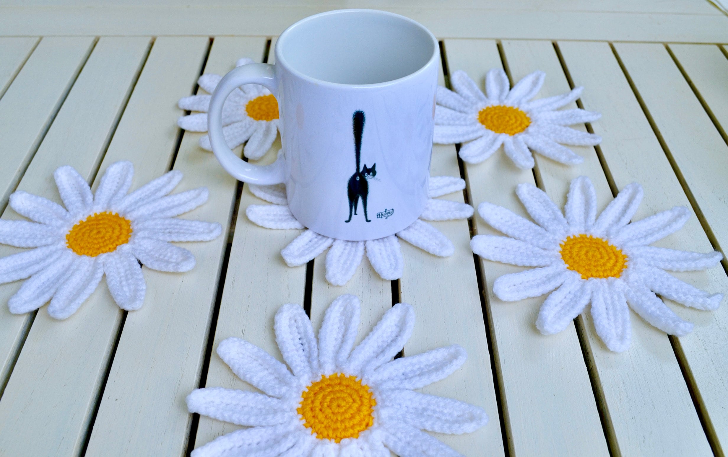 Daisy Coasters Crochet PATTERN Crochet Table Decor Pattern | Etsy