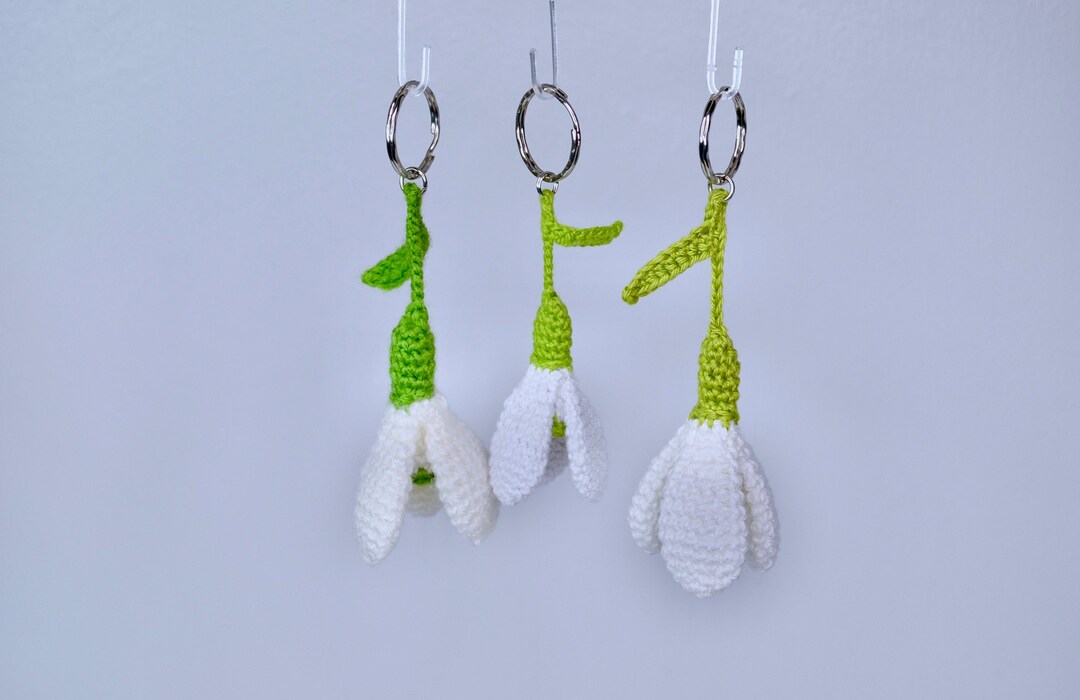 Snowdrop Crochet Pattern, Snowdrop Keychain Crochet Pattern, Snowdrop ...
