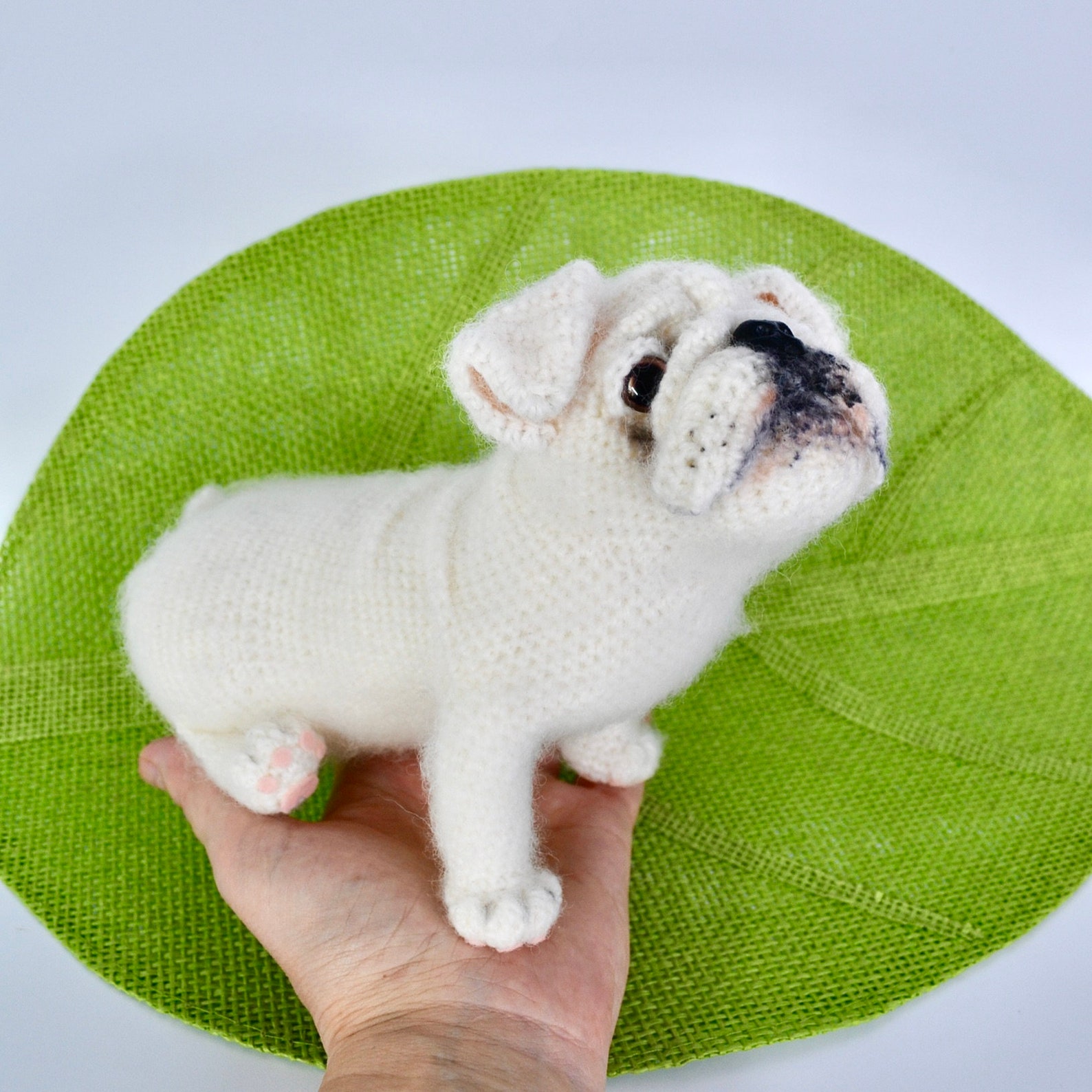 English Bulldog Crochet Pattern White Bulldog Dog Amigurumi | Etsy