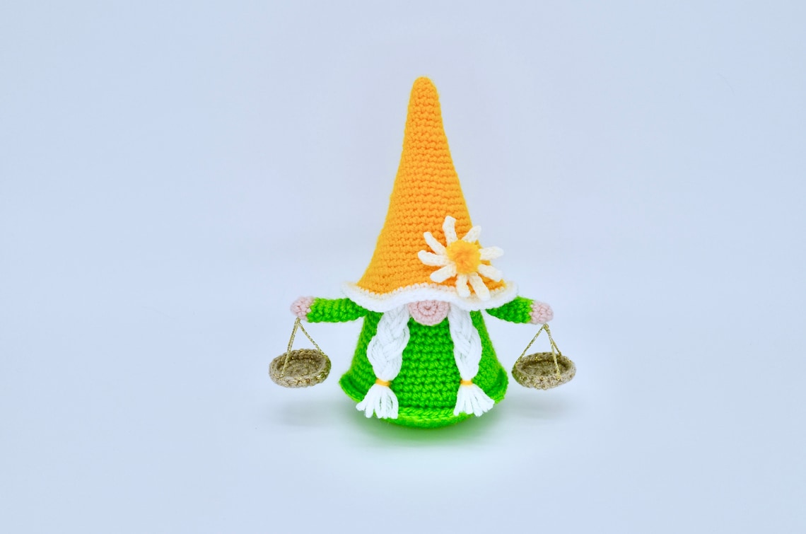 Crochet Libra Sign, Astrological Sign, Zodiac Sign Gnome Crochet ...