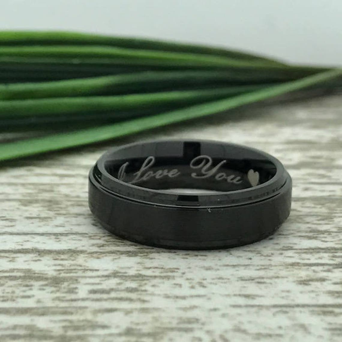6mm Black Titanium Ring Engraved Date Ring Couples Names - Etsy New Zealand