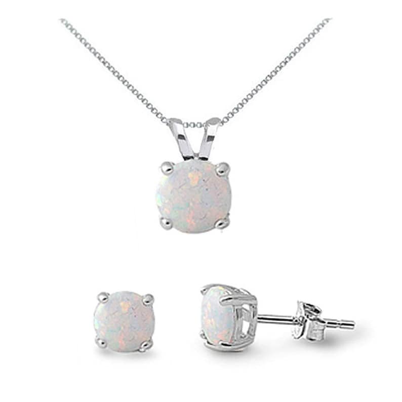 Opal Jewelry Sets October Birthstone Necklace set Sterling | Etsy