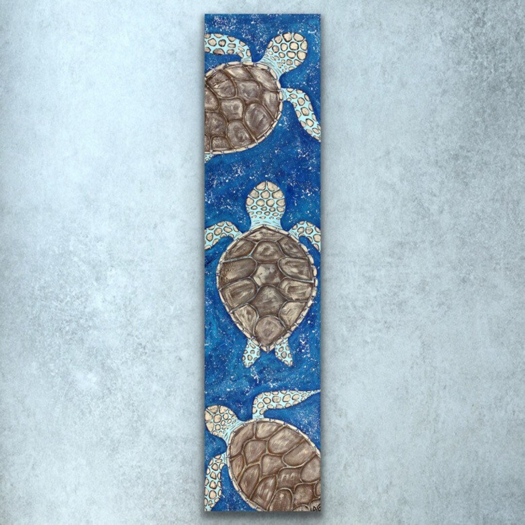 Original, Sea Turtle Painting, Sea Turtle Wood Art, Beach Cottage Decor ...