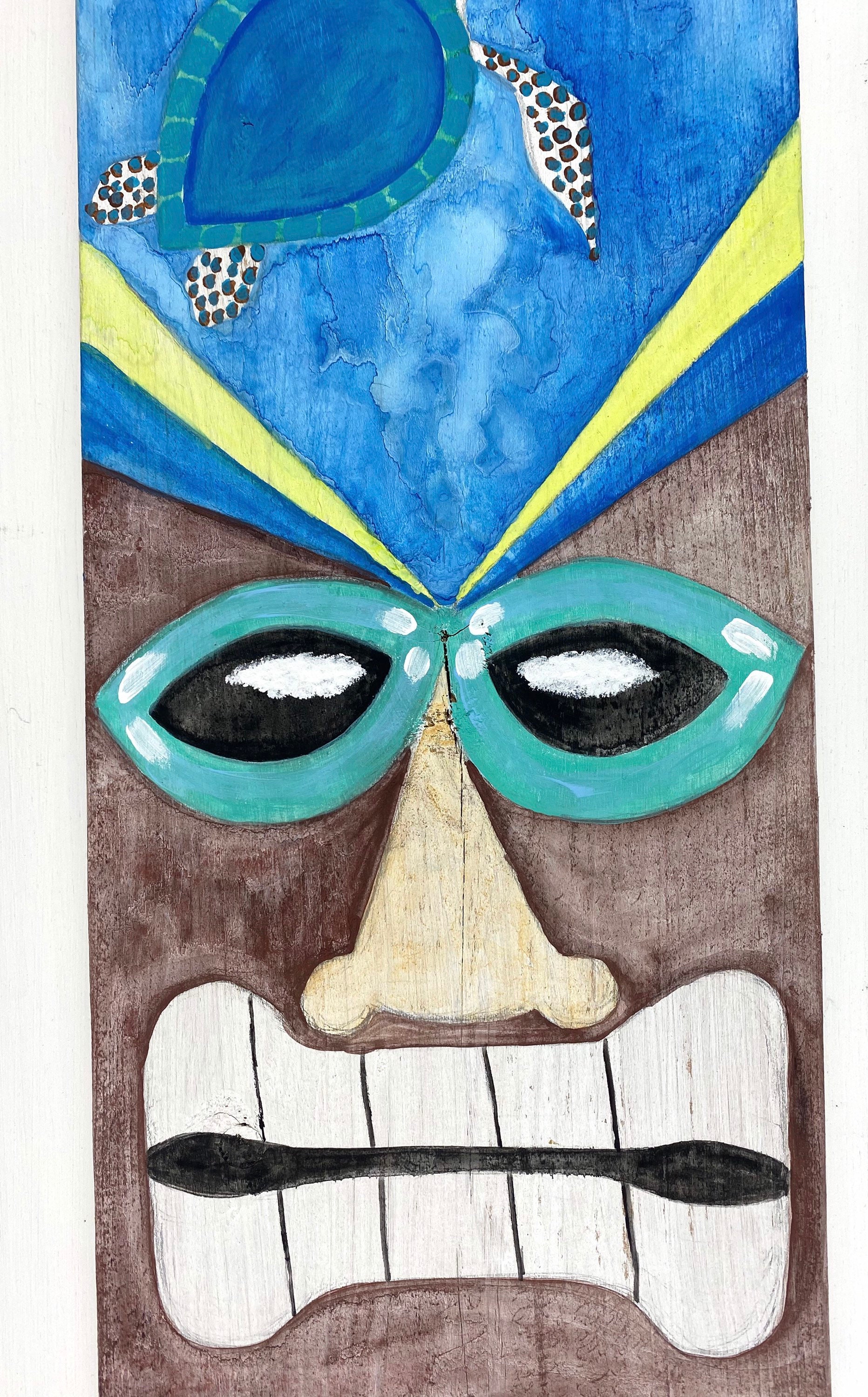 Tiki Mask Art Tiki Sign Tiki Mask Art Painting Beach House - Etsy
