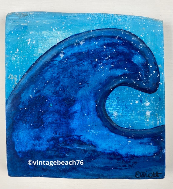 Mini Ocean Wave Art Ocean Painting House Decor Coastal Wall | Etsy