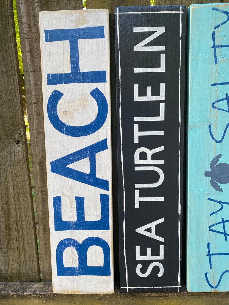 Beach Sign, Beach House Sign, Sea Turtle Sign, Wood Sign, Beach Decor ...