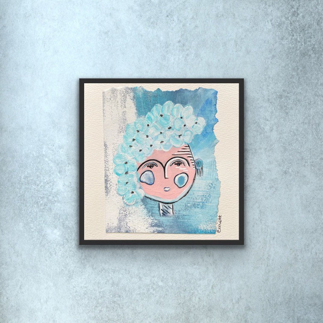 Mini Face Art, Original Art, “kimber”, Abstract Face Painting, Home ...