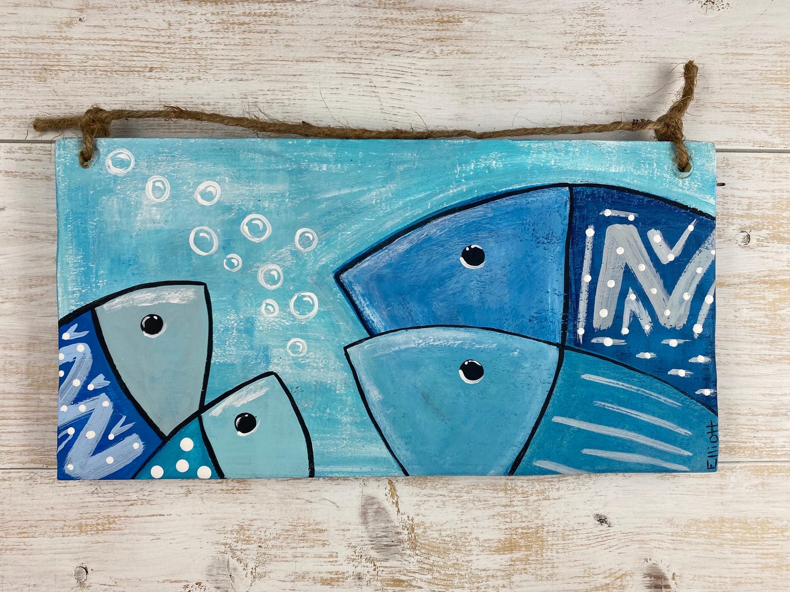 Fish Painting, Fish Art, Beach House Decor, Tropical Fish Decor, Beach ...