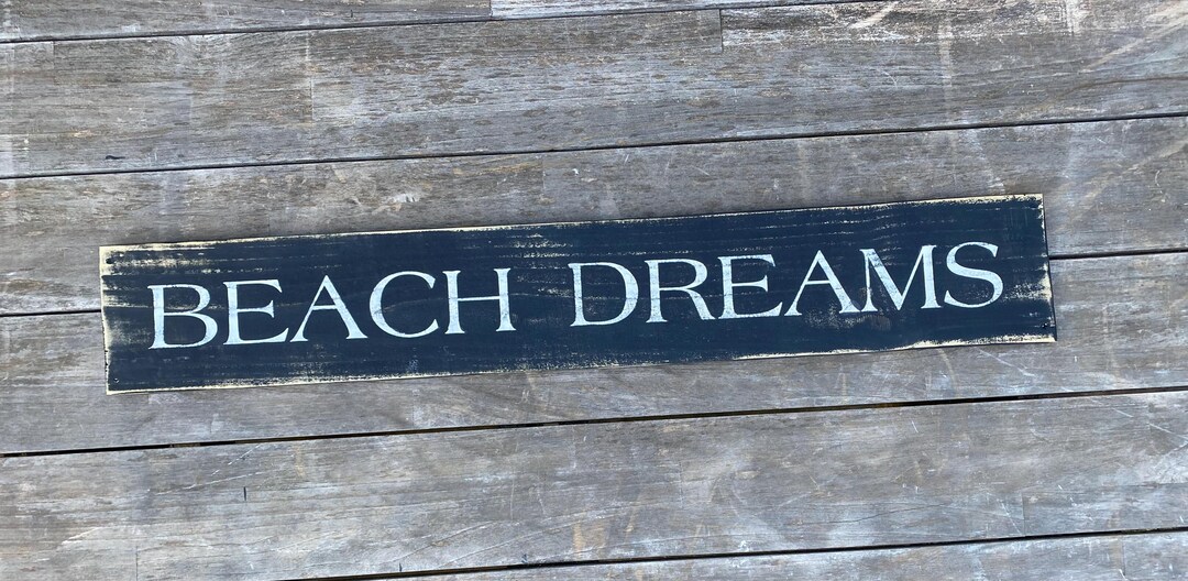 Beach Dreams Wood Sign, Beach Art Decor, Housewarming Gift, Distressed ...