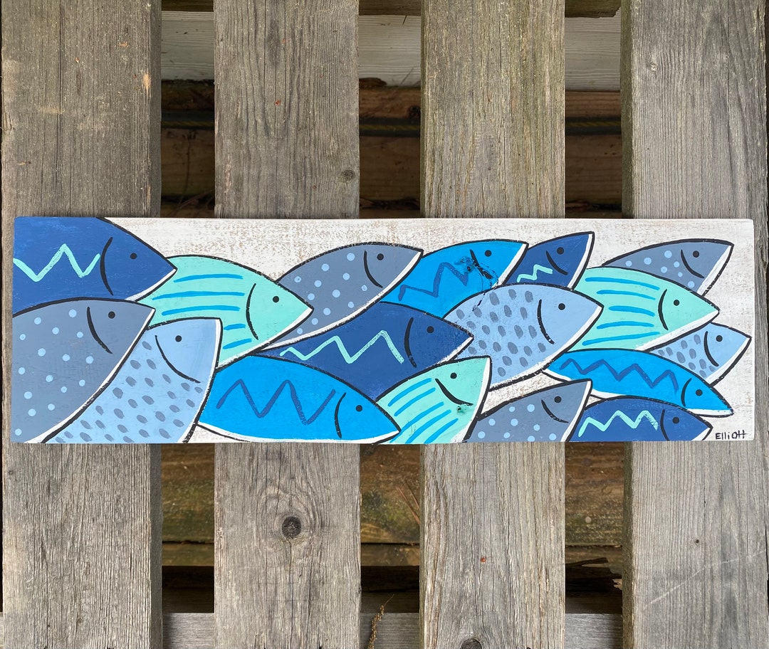 Fish Painting, Fish Art, Beach House Decor, Tropical Fish Art, Coastal ...