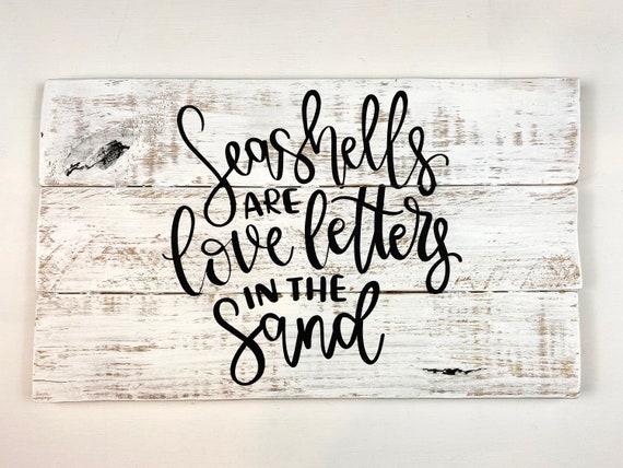 Seashell Sign Sign Rustic Wood Sign Beach Cottage Decor | Etsy