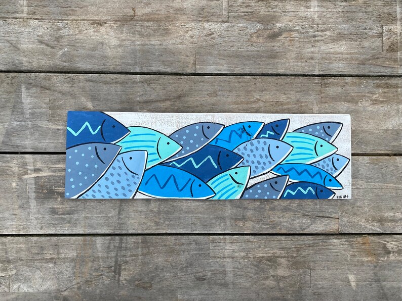 Fish Painting, Fish Art, Beach House Decor, Tropical Fish Art, Coastal ...