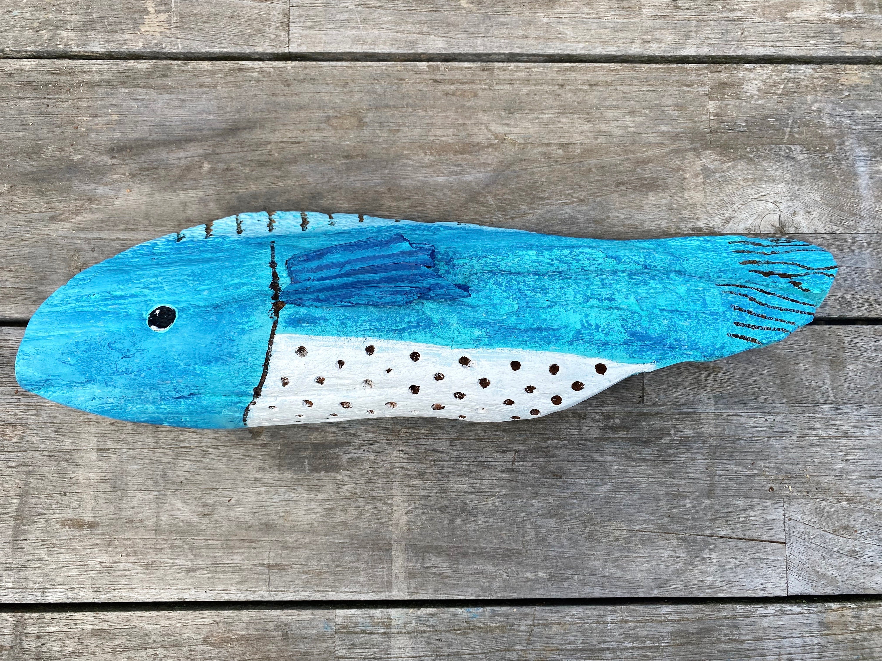Fish Painting, Fish Art, Beach House Decor, Tropical Whimsical Fish ...